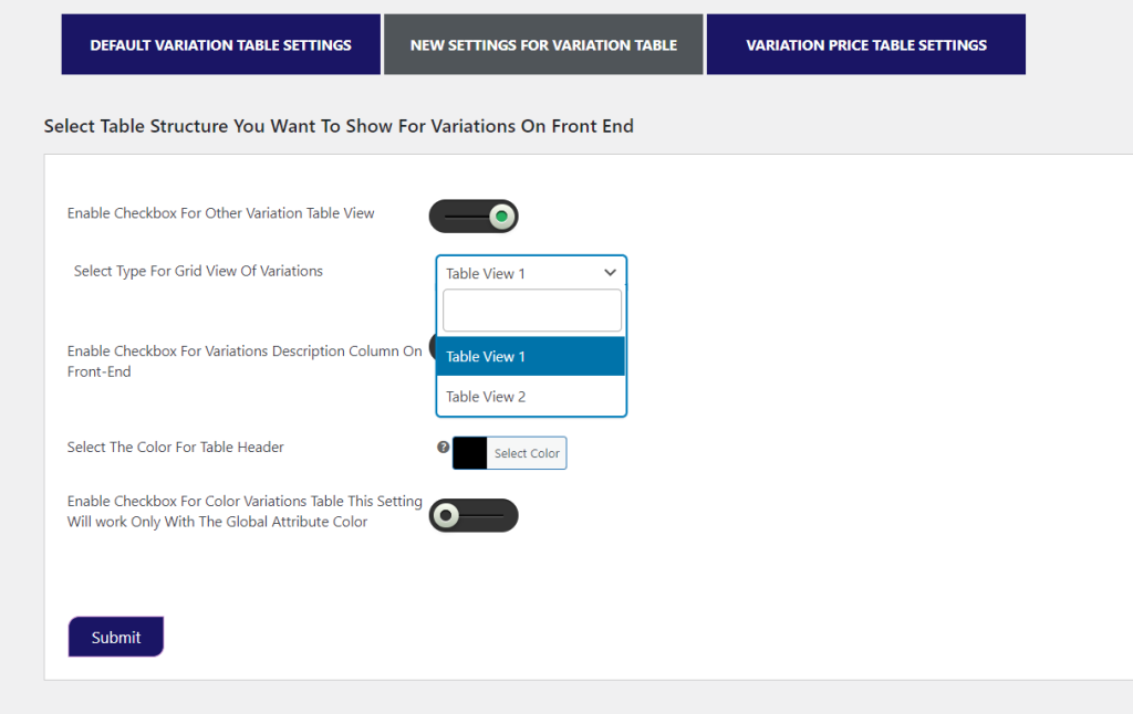 Woocommerce Product Variation Table Documentation Wp Swings